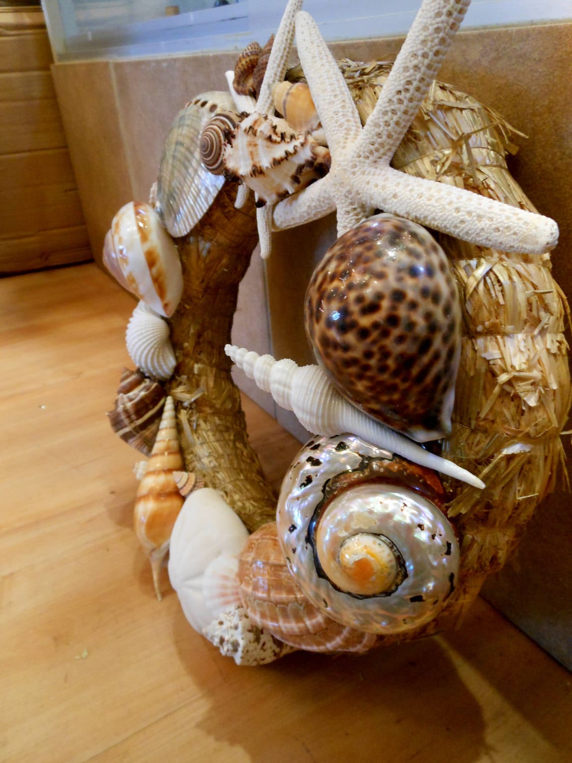 Beach Decor Large Seashell Wreath Starfish and Colorful | Etsy