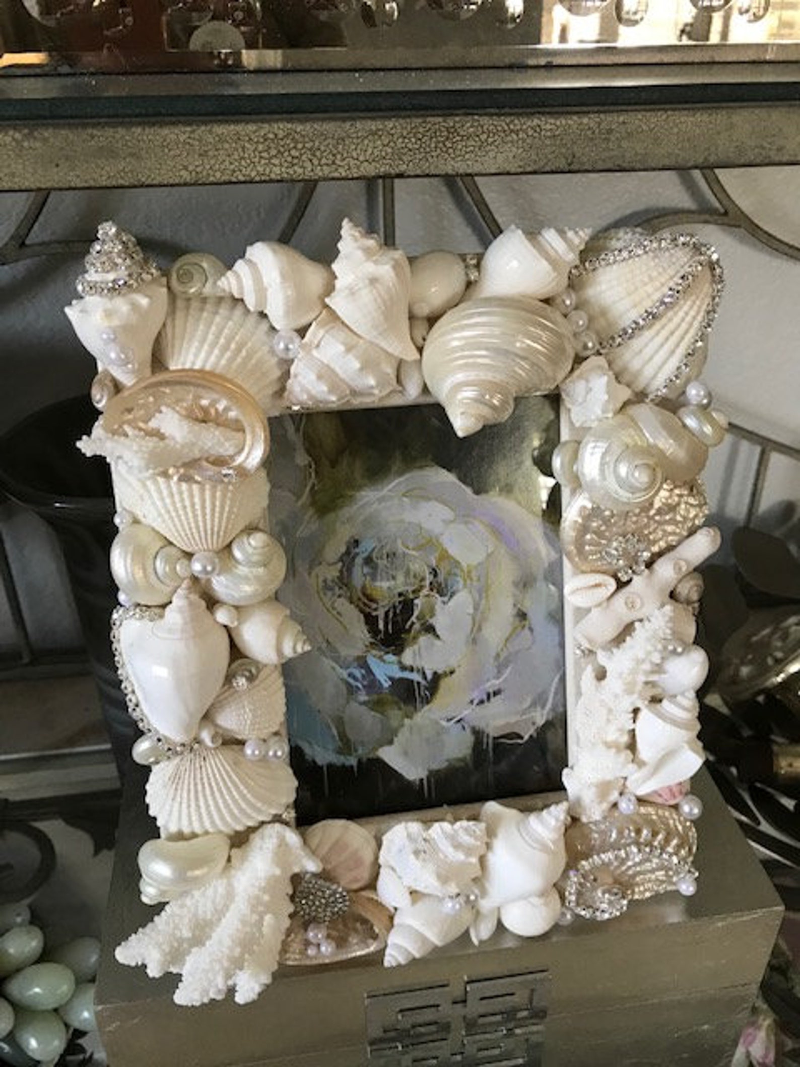 Beach Decor Seashell Picture Frame Swarovski Embellished - Etsy