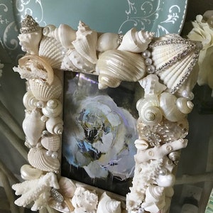 Beach Decor Seashell Picture Frame - Swarovski Embellished Shell Frame ...