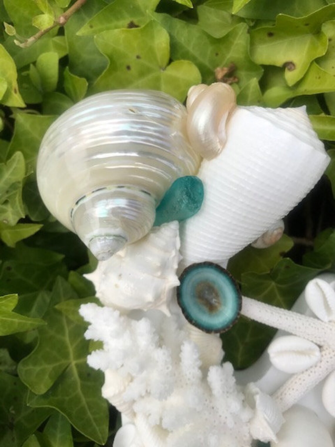 Beach Decor Seashell Letter - Blue and White Soft Tropical Colored ...