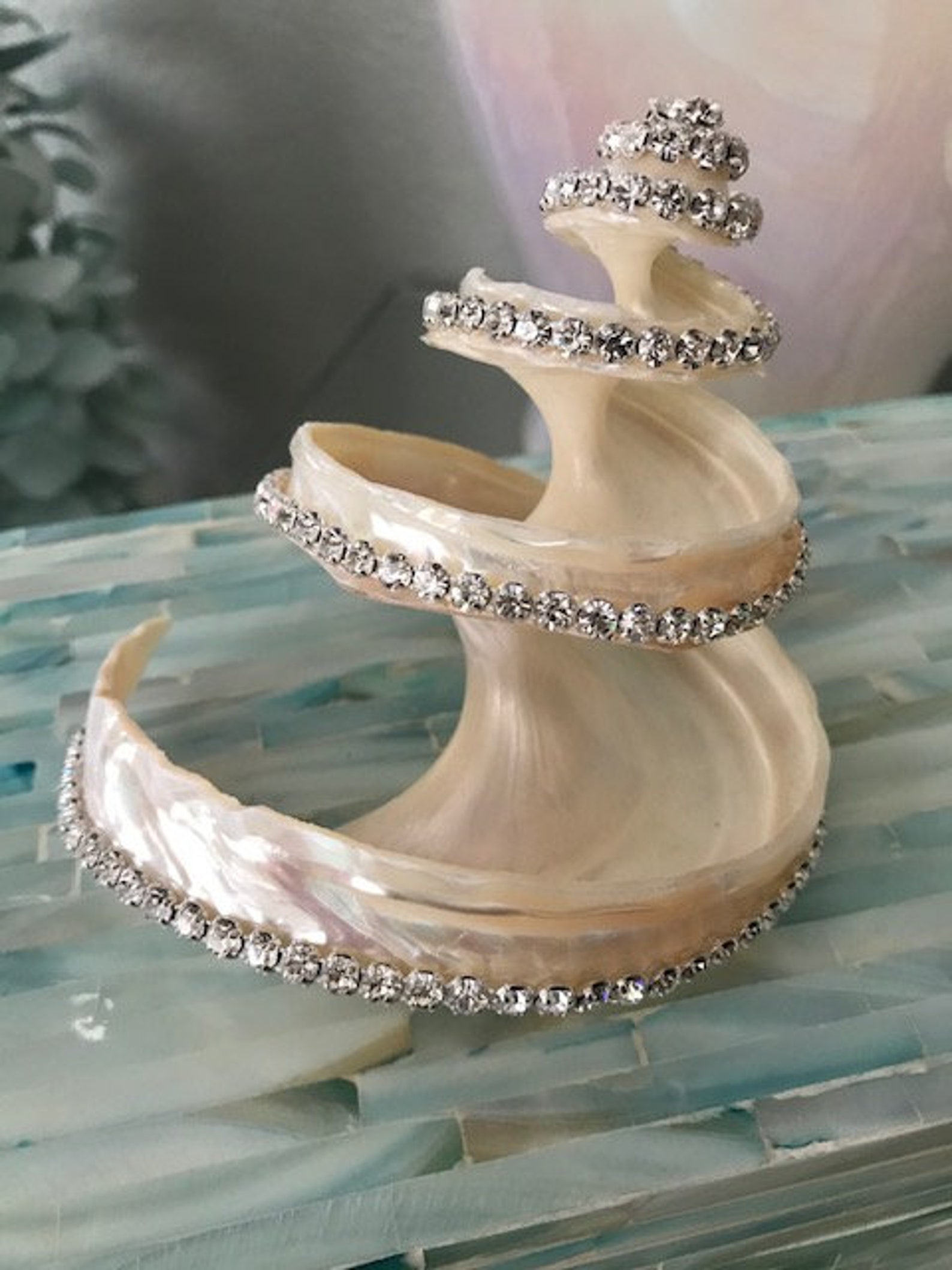 Embellished Spiral Polished Wavy Top Trochus Shell With - Etsy