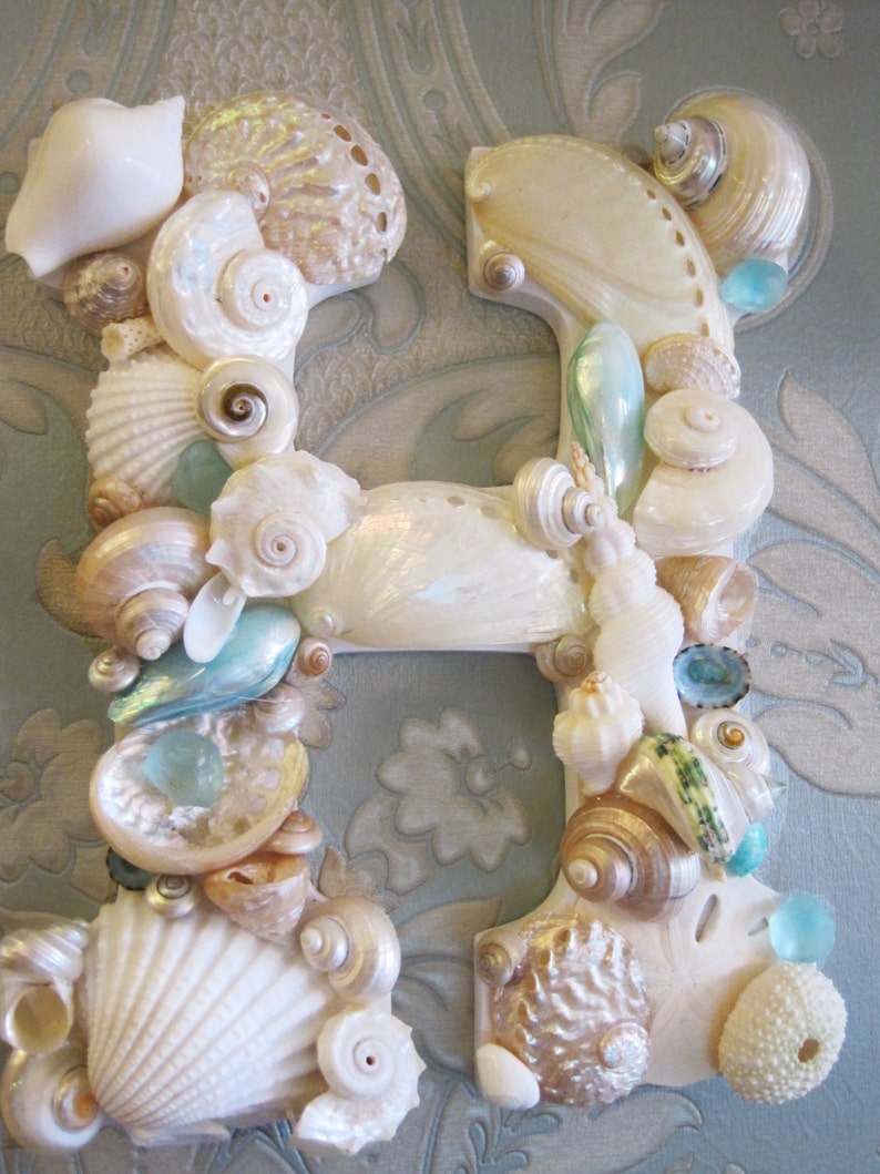 Beach Decor Beach Shell Letters Soft Tropical | Etsy