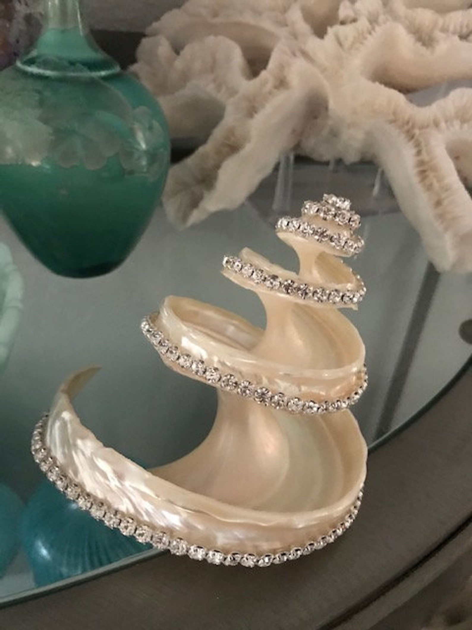 Embellished Spiral Polished Wavy Top Trochus Shell With - Etsy