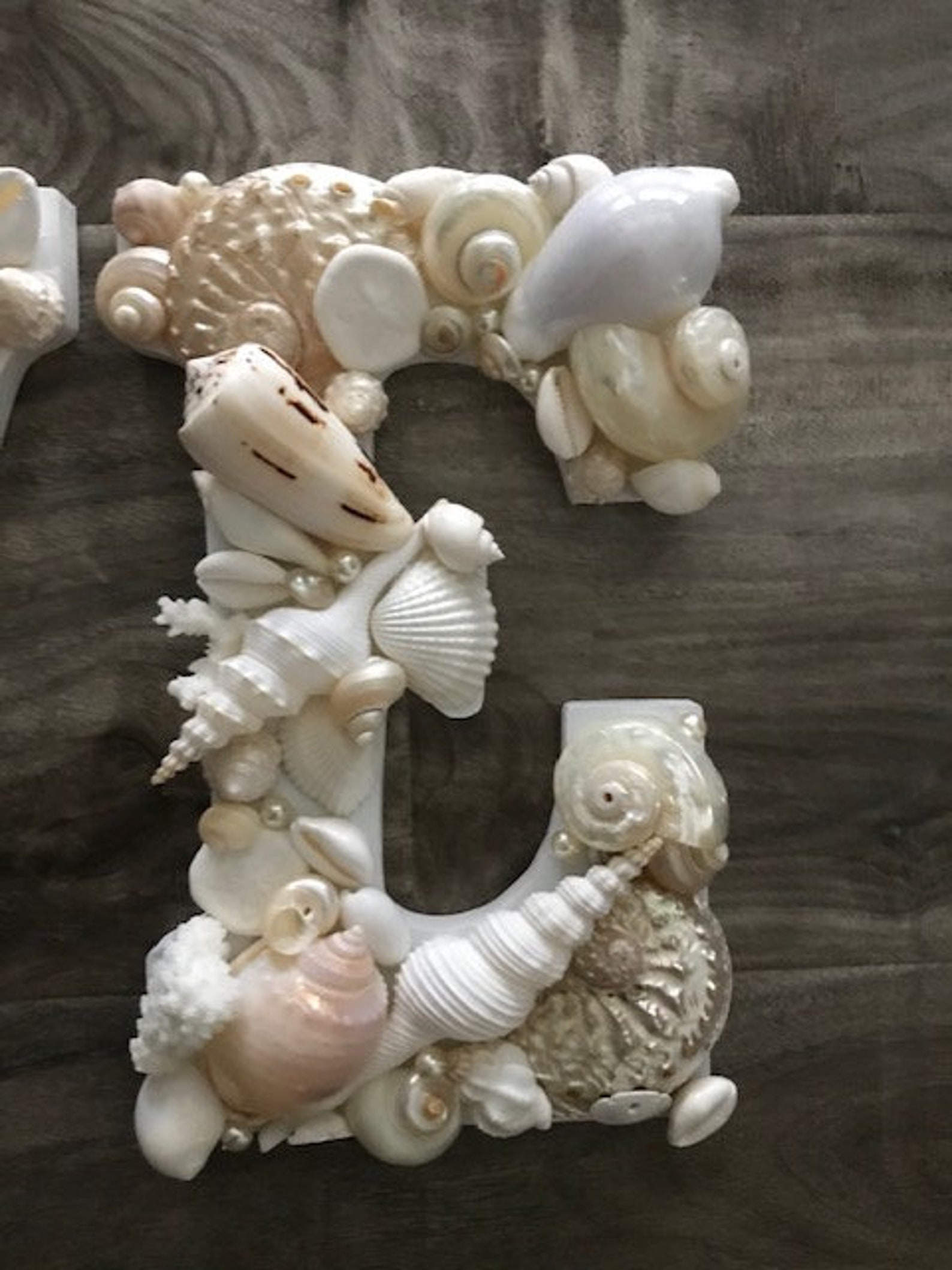 Beach Decor Shell Letters LOVE White Shell Letters Wooden - Etsy