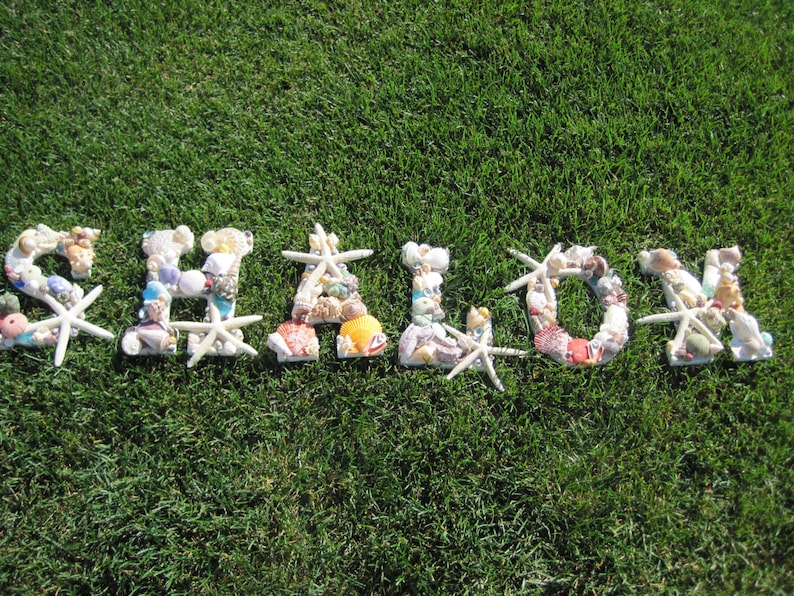 Beach Decor SHALOM Shell Letters - Judaica - Seashell Letters - Welcome ...