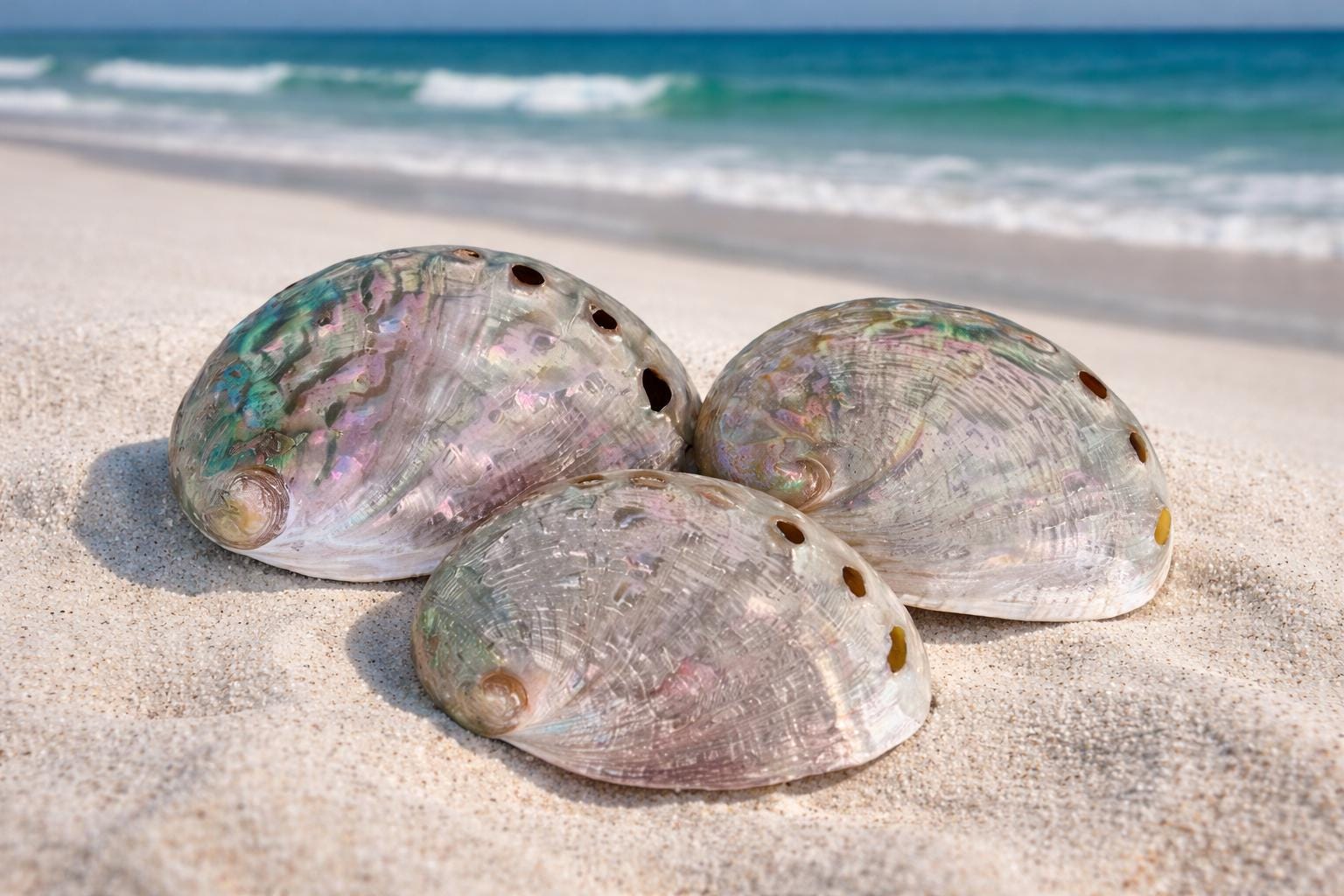 Beach Decor Silver Abalone Shells (3 Pc) - Pearlized Abalone Shells ...