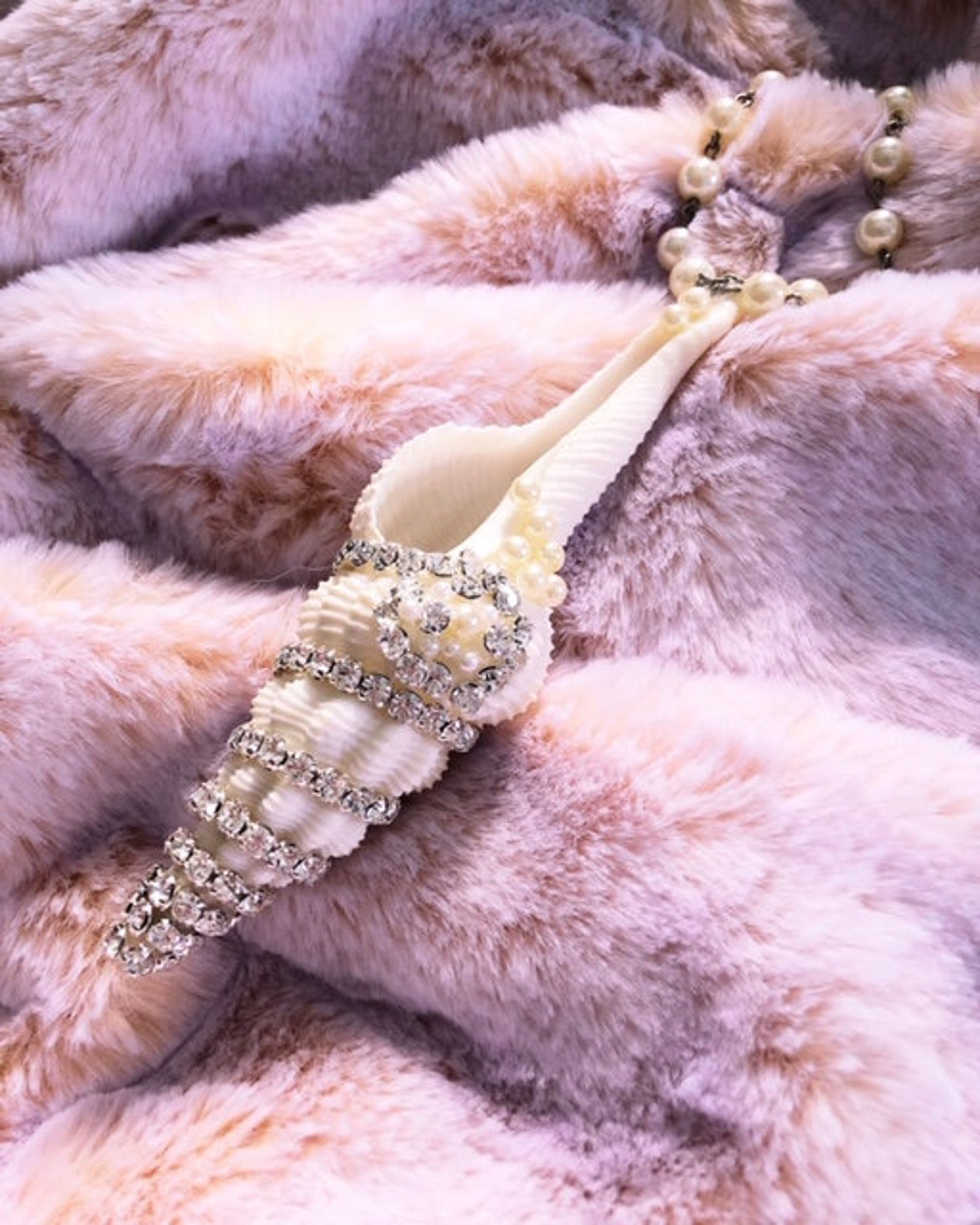 Embellished Spindle Shell With Swarovski Crystals and Pearl - Etsy