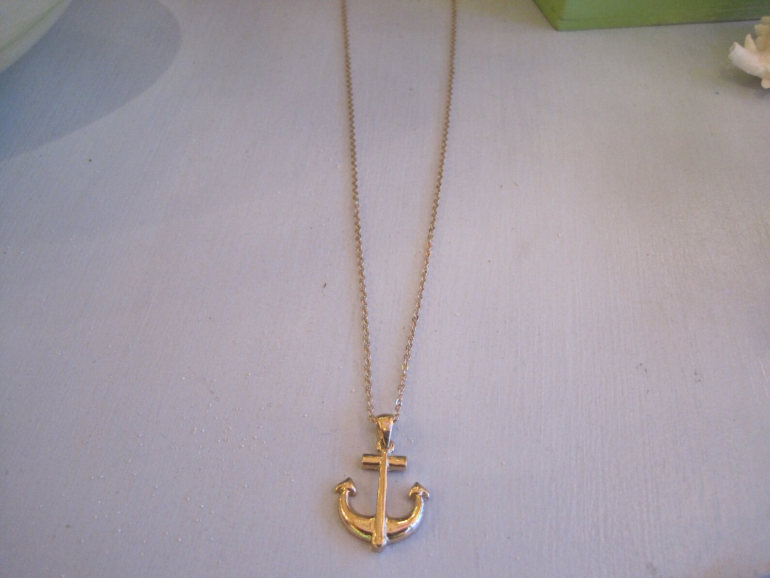 Classic Gold Anchor Necklace - Shiny Gold Anchor Necklace - Etsy