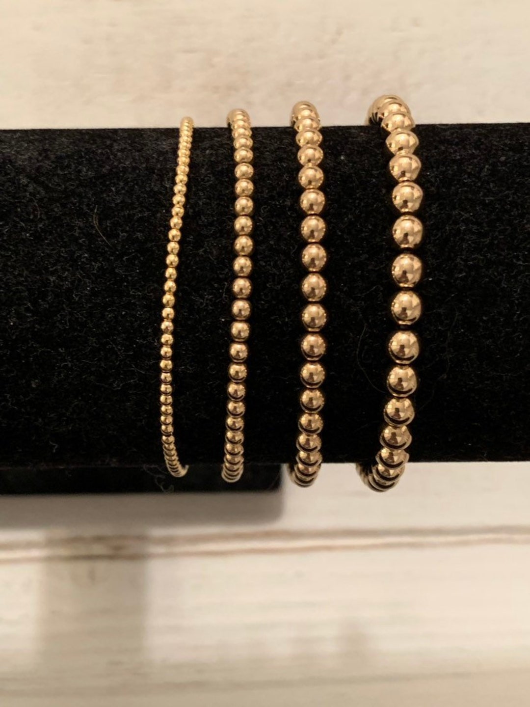 14k Gold Filled Beaded Stack Bracelet; Stack Bracelet; Layering ...