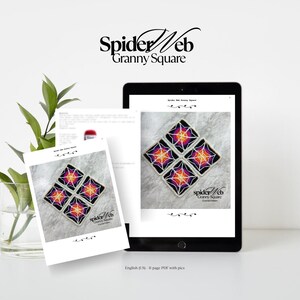 Spider Web Granny Square Crochet Pattern – Halloween Motif PDF - Etsy