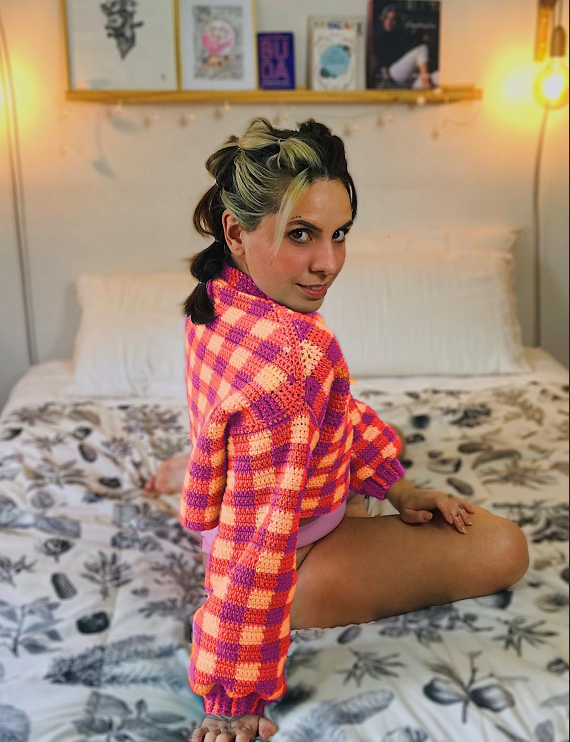 Sizes SML Cropped Sweater With Puff Sleeves - Etsy