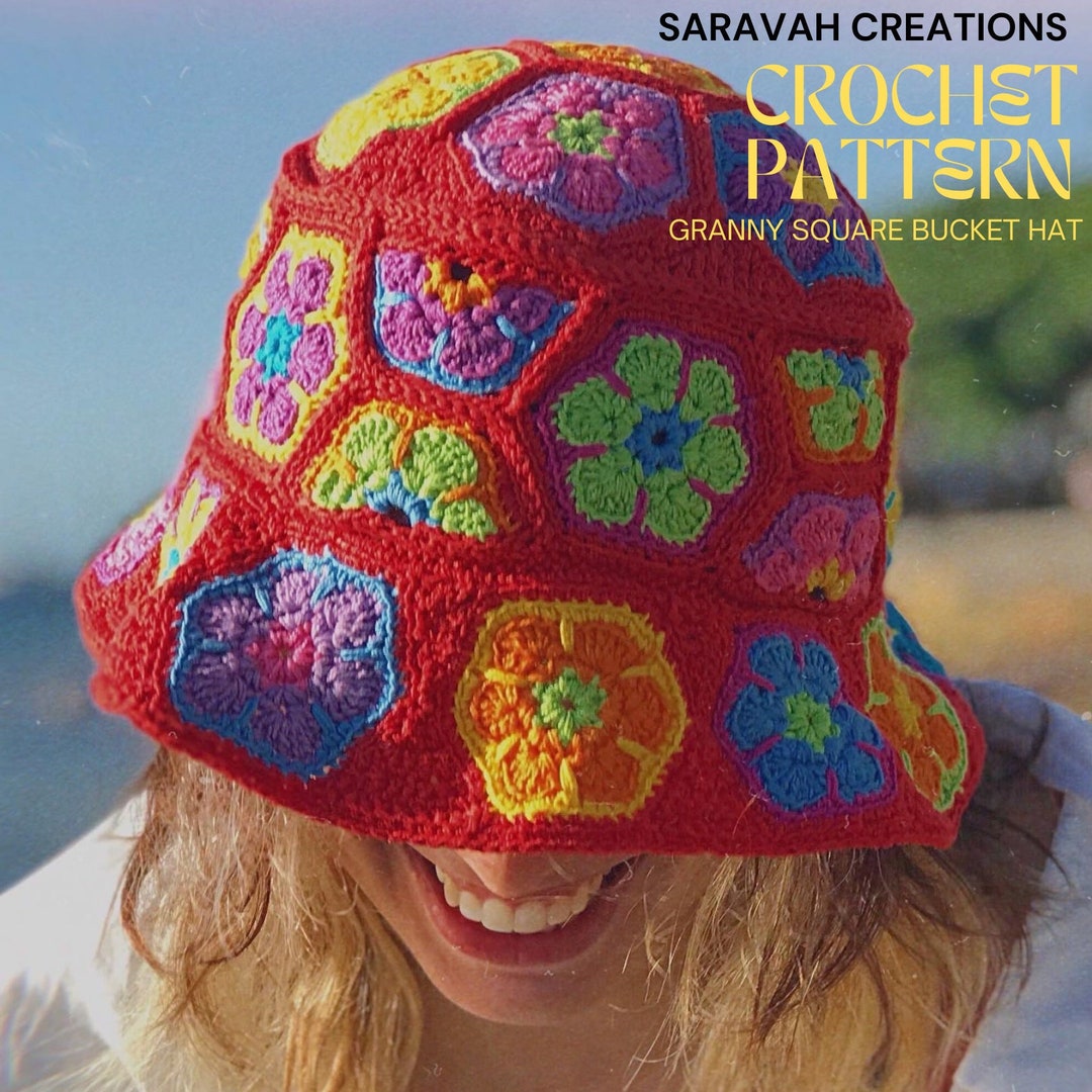 Granny Square Bucket Hat - Crochet Pattern - Etsy