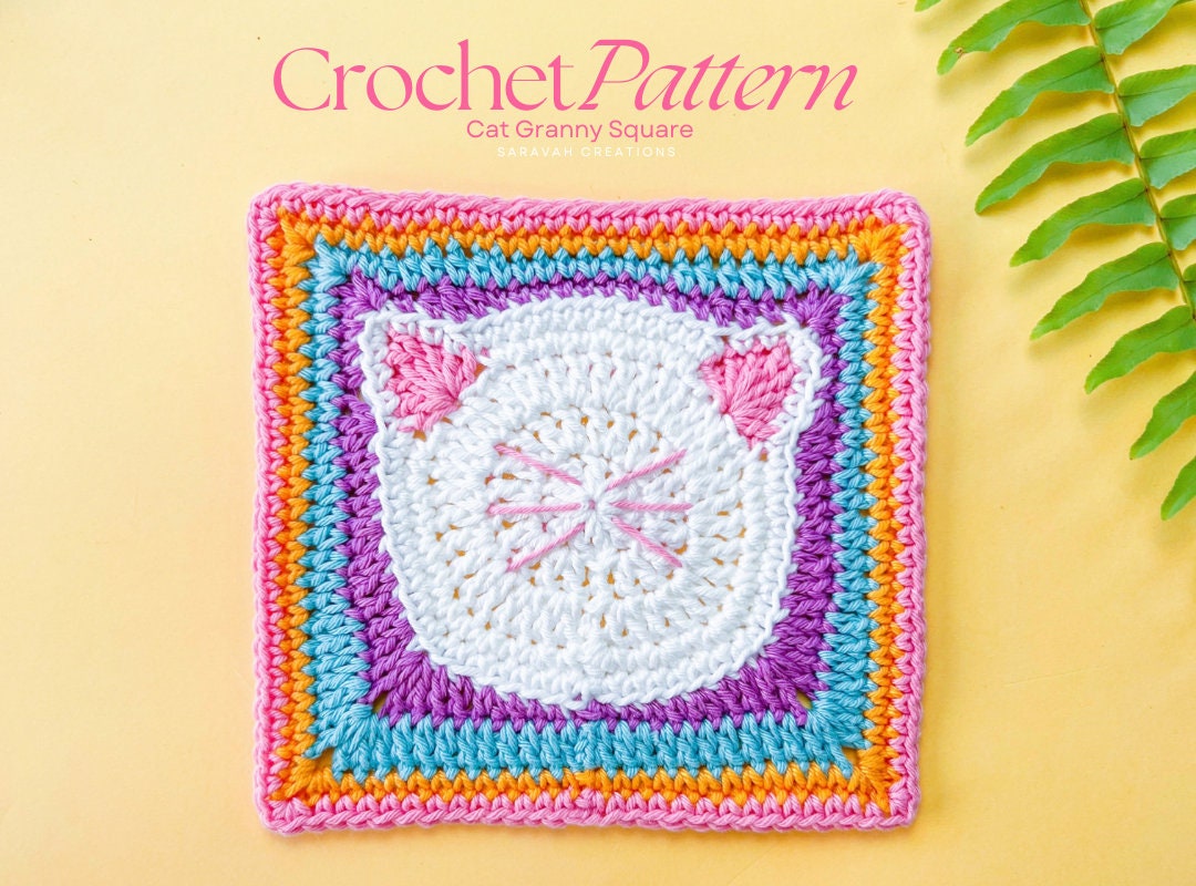 Cute Cat Granny Square - Etsy