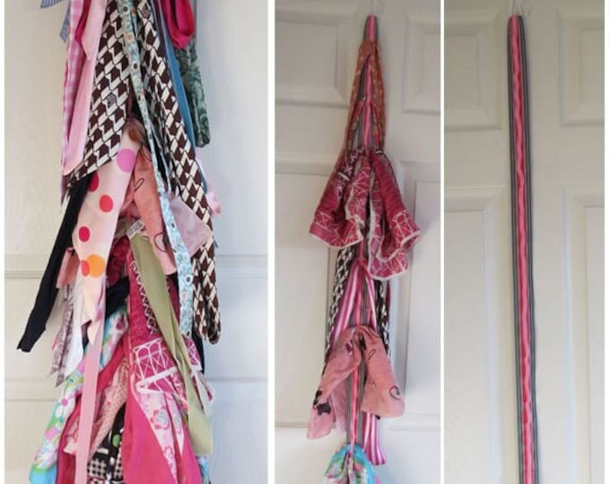 Hanging Scarf Organizer With Elastic - Silk or Knit, Holds up to 30 ...