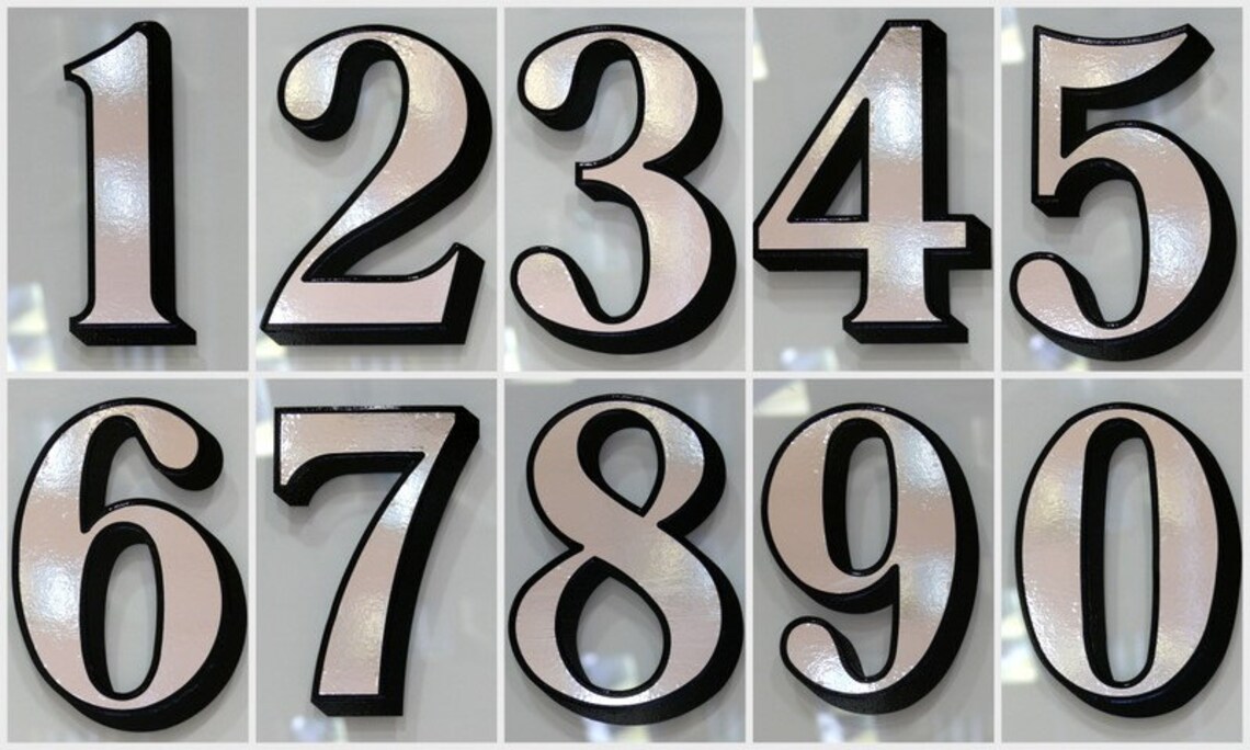 2 X Silver Transom or Fanlight House Numbers 2 Numbers - Etsy