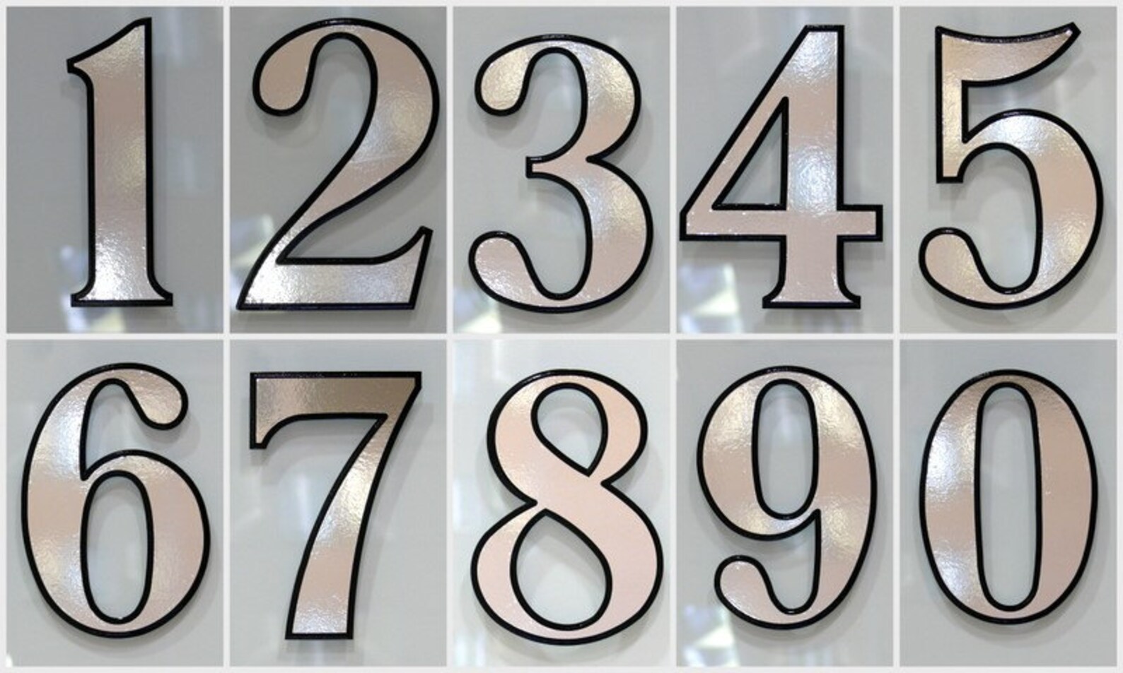 2 X Silver Transom or Fanlight House Numbers 2 Numbers - Etsy
