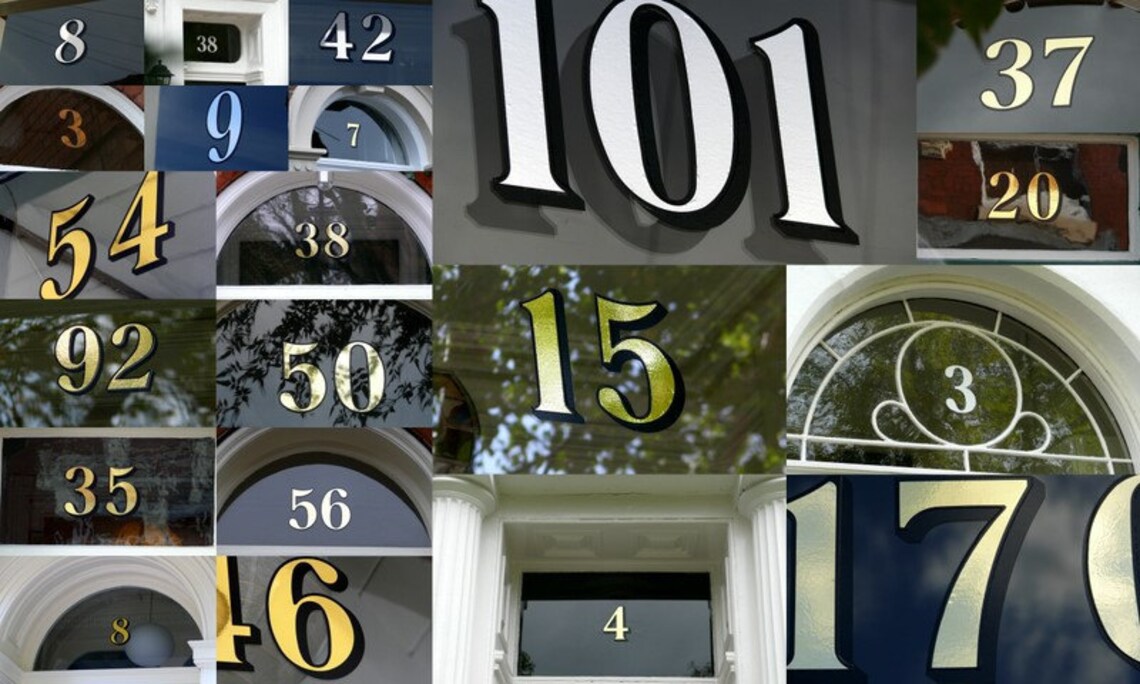 2 X White Transom or Fanlight House Numbers - Etsy
