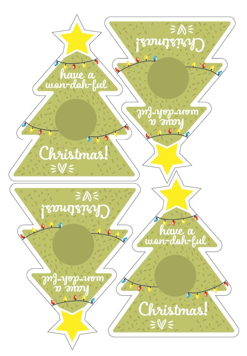 PRINTABLE DIY Christmas Tree Play Doh Gift Tag • Won-doh-ful Present ...