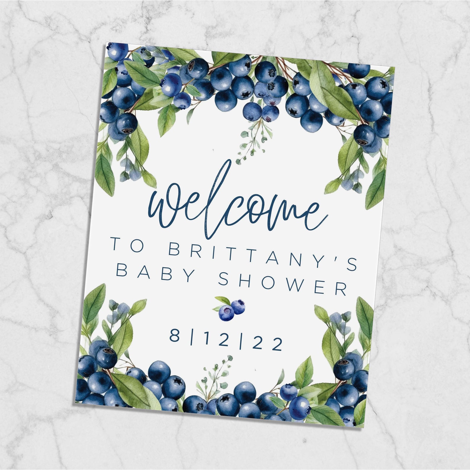 Blueberry Welcome Poster for Baby Shower or Berry Theme Party ...