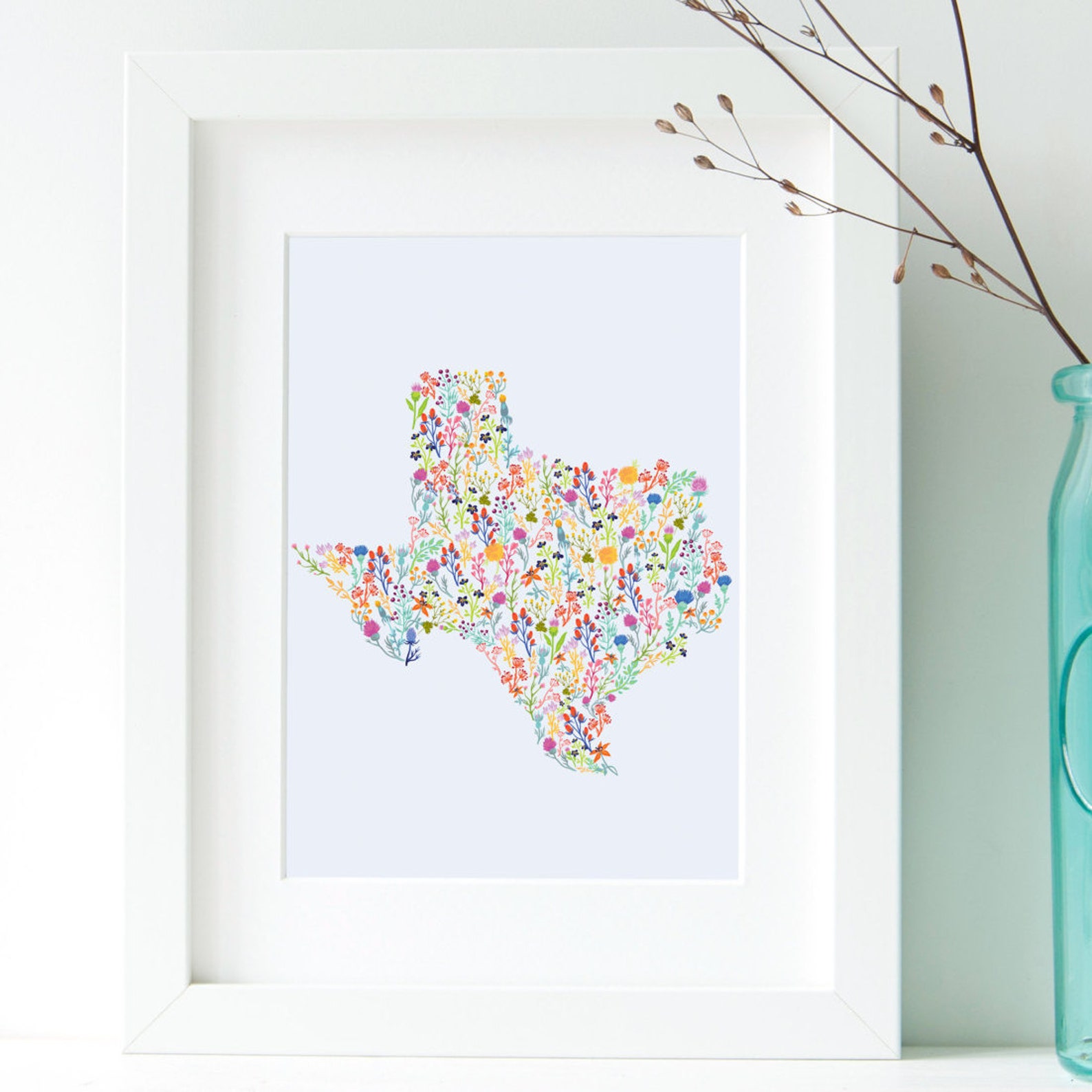 STATE OF TEXAS • Floral Print • Digital File • Flower State Photo ...