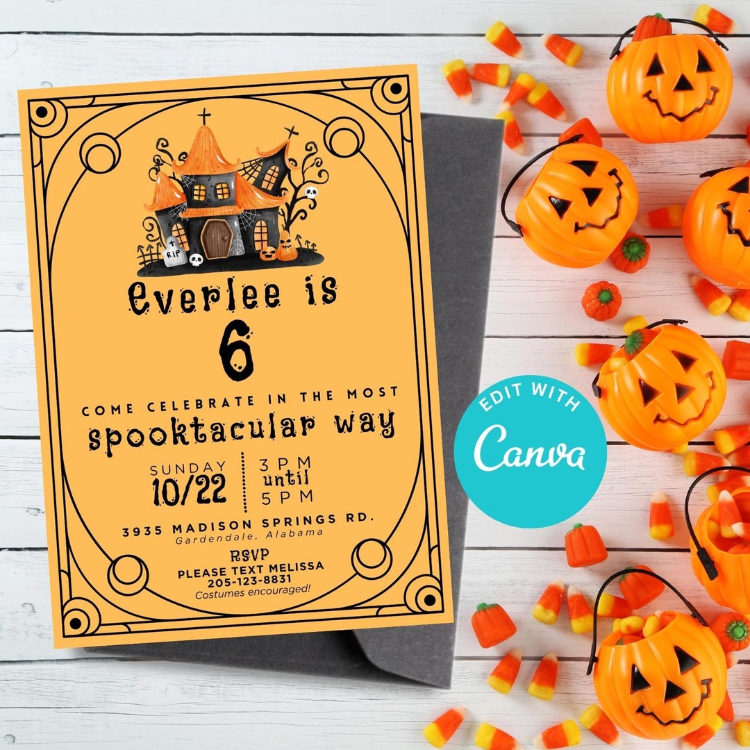 Halloween Birthday Invitation • spooktacular B-day Invite • haunted ...