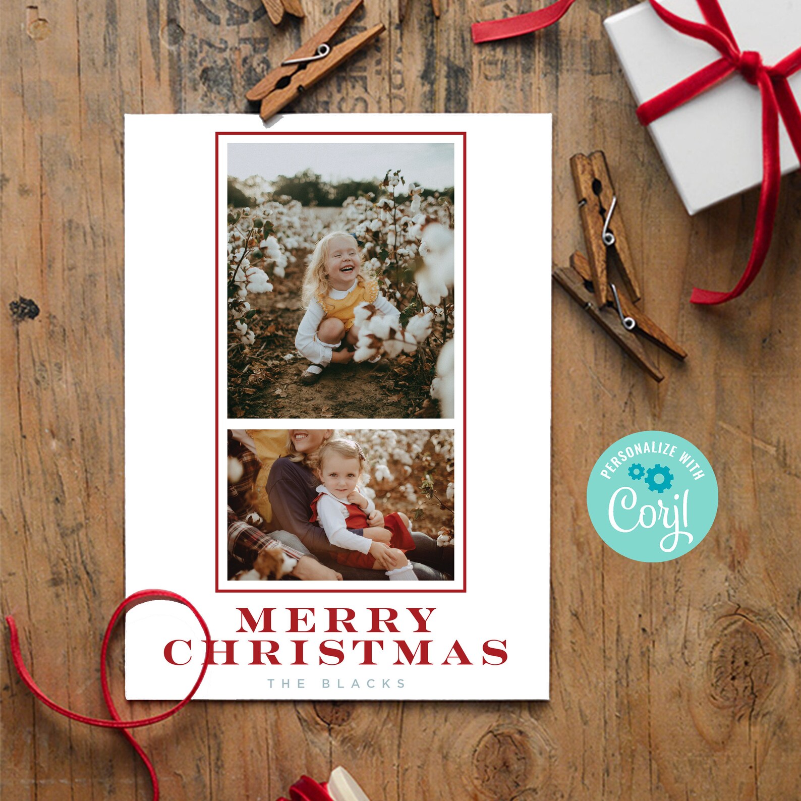 EDITABLE Christmas Photo Card • Digital Holiday Card • Edit Yourself ...