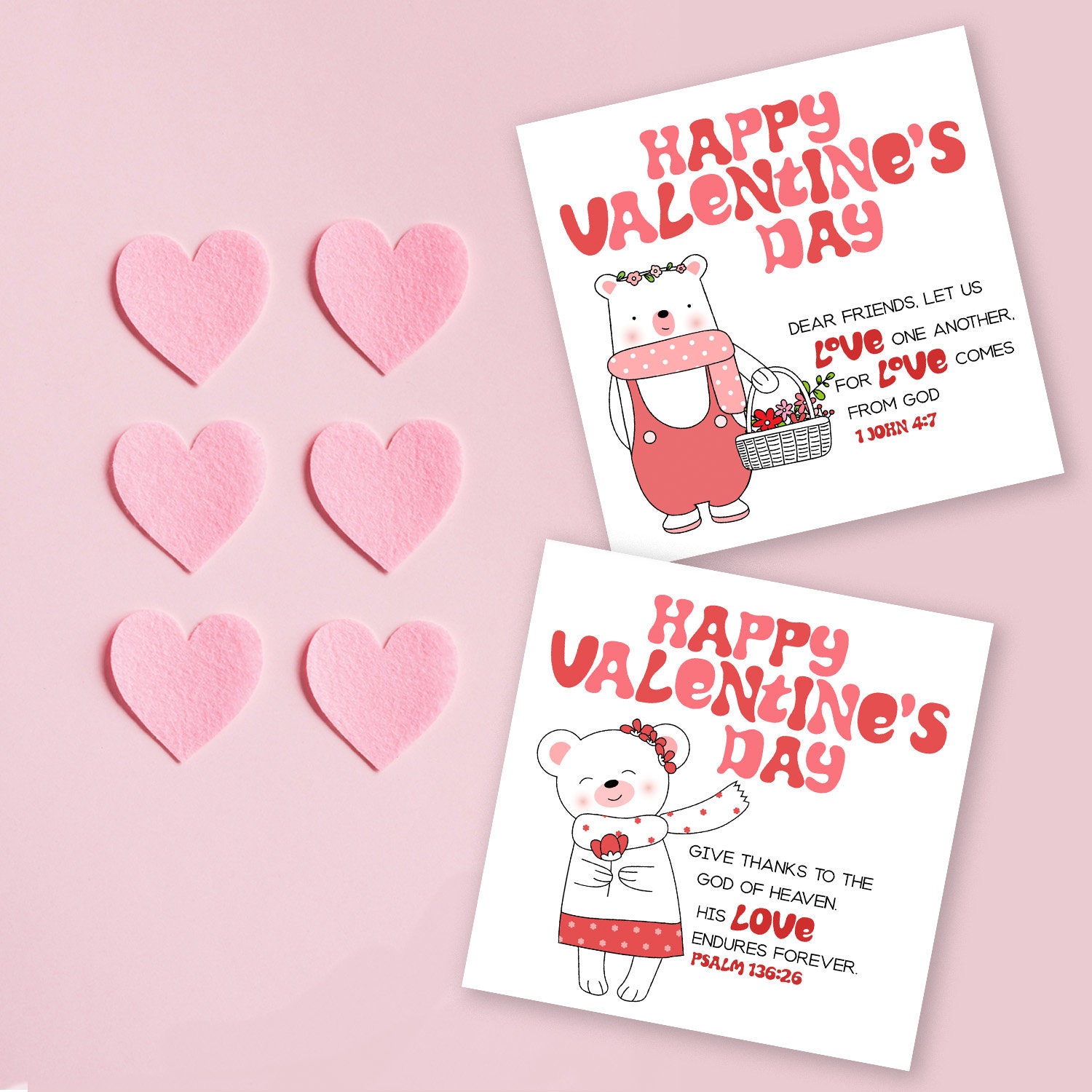 PRINTABLE Bible Verse Valentine cute Animals Christian Valentine God is ...