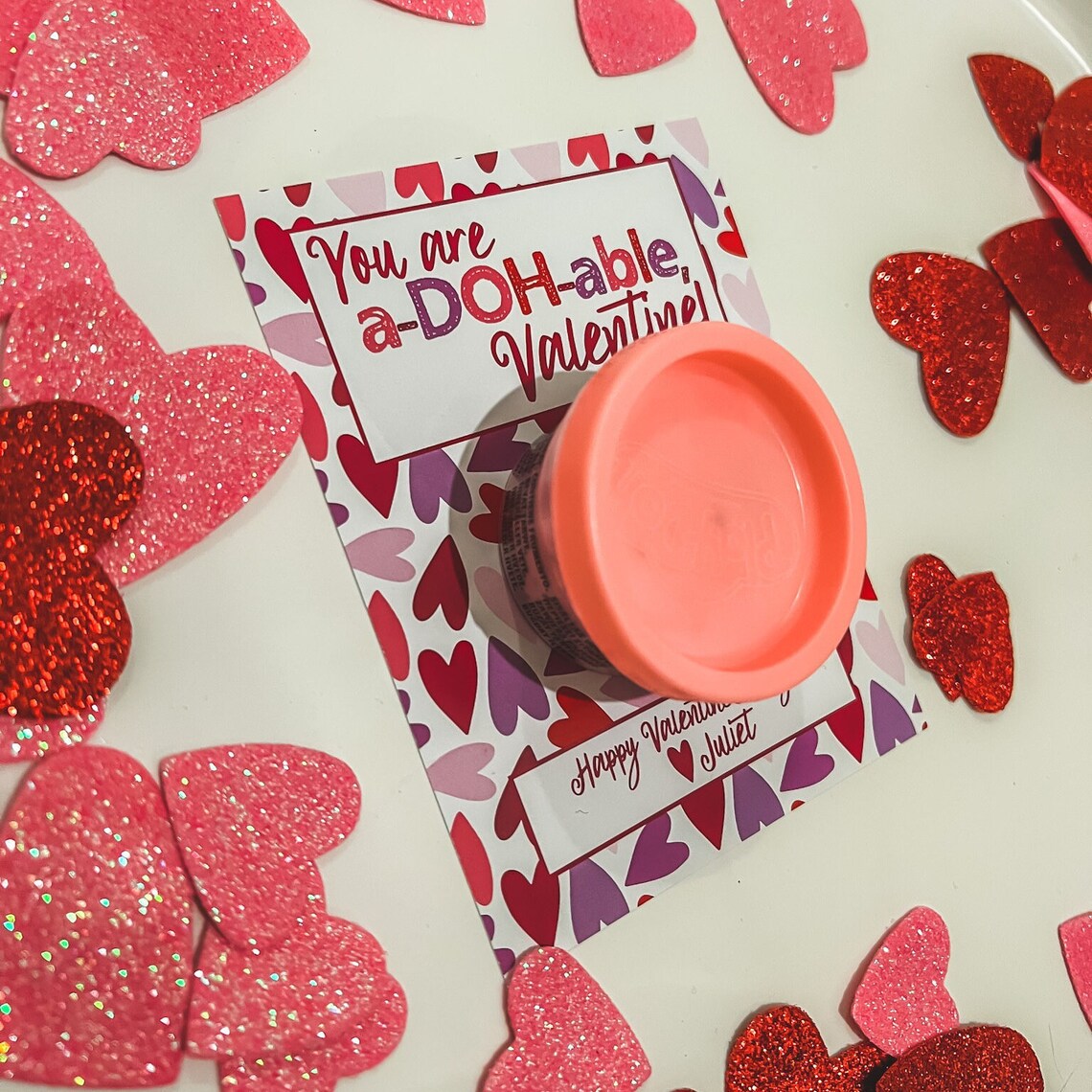 PRINTABLE DIY Valentine Play Doh Gift Tag A-doh-able Valentine Card for ...