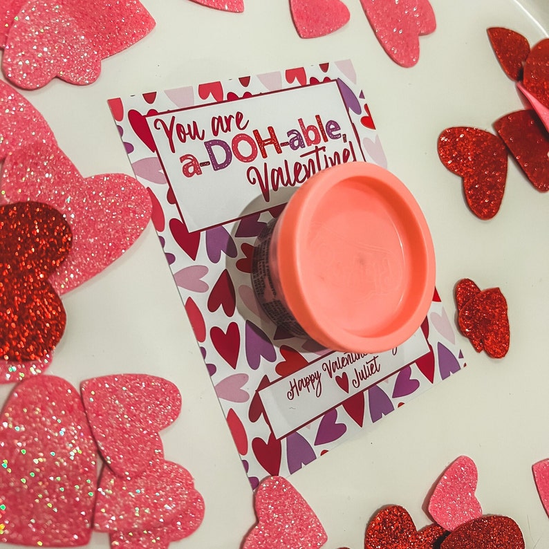 PRINTABLE DIY Valentine Play Doh Gift Tag A-doh-able Valentine Card for ...
