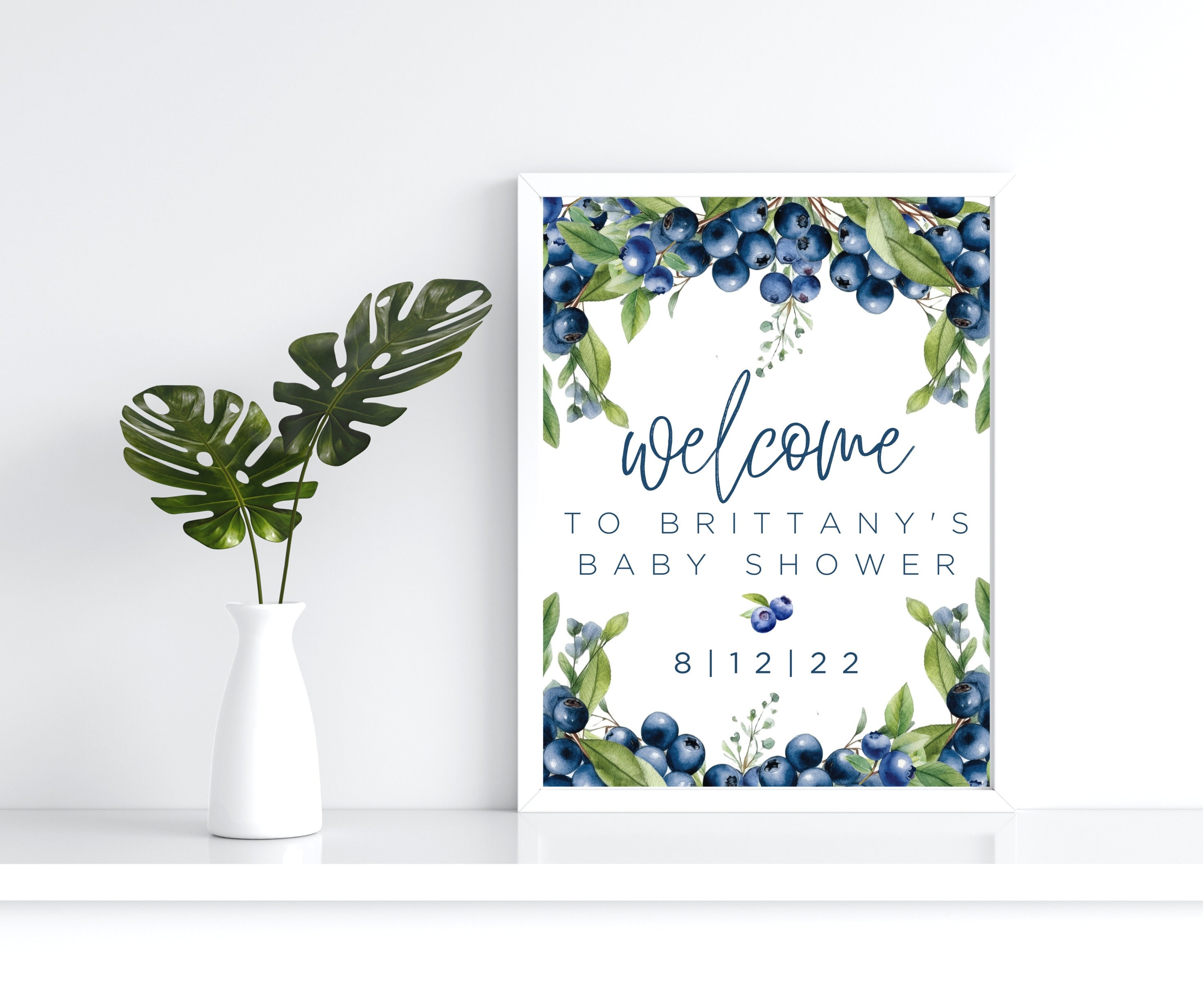 Blueberry Welcome Poster for Baby Shower or Berry Theme Party ...