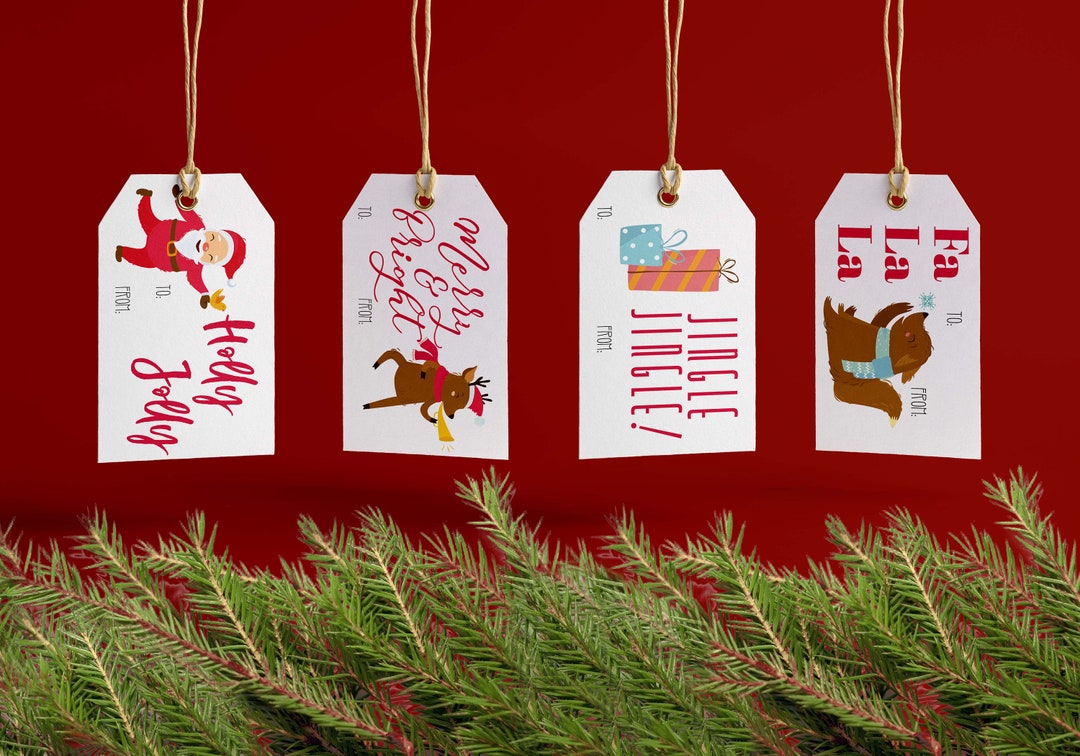 Christmas Holiday Gift Tags • Printable Festive Tag for Presents ...