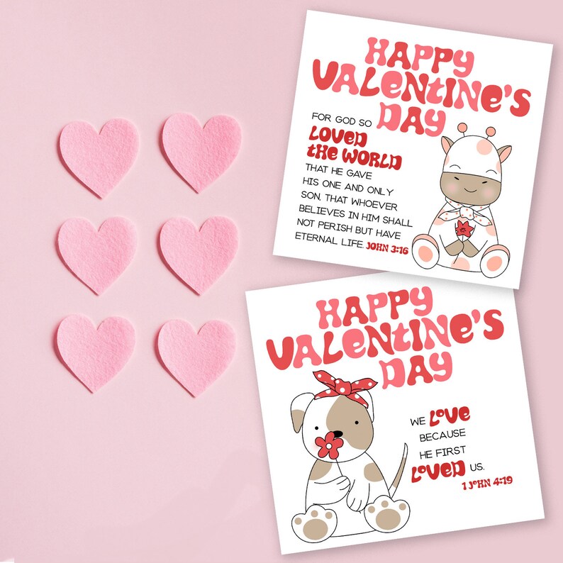 PRINTABLE Bible Verse Valentine • cute Animals Christian Valentine ...