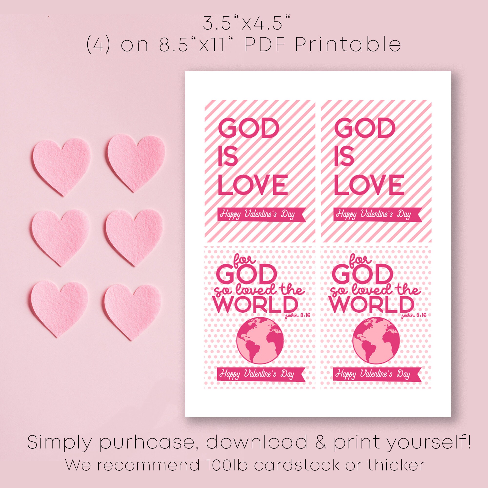 PRINTABLE DIY God is Love Valentine • Bible Verse Valentine Gift Tag ...