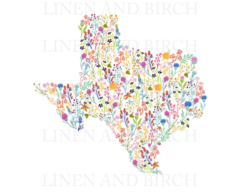 STATE OF TEXAS • Floral Print • Digital File • Flower State Photo ...