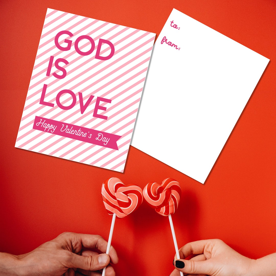 PRINTABLE DIY God is Love Valentine • Bible Verse Valentine Gift Tag ...