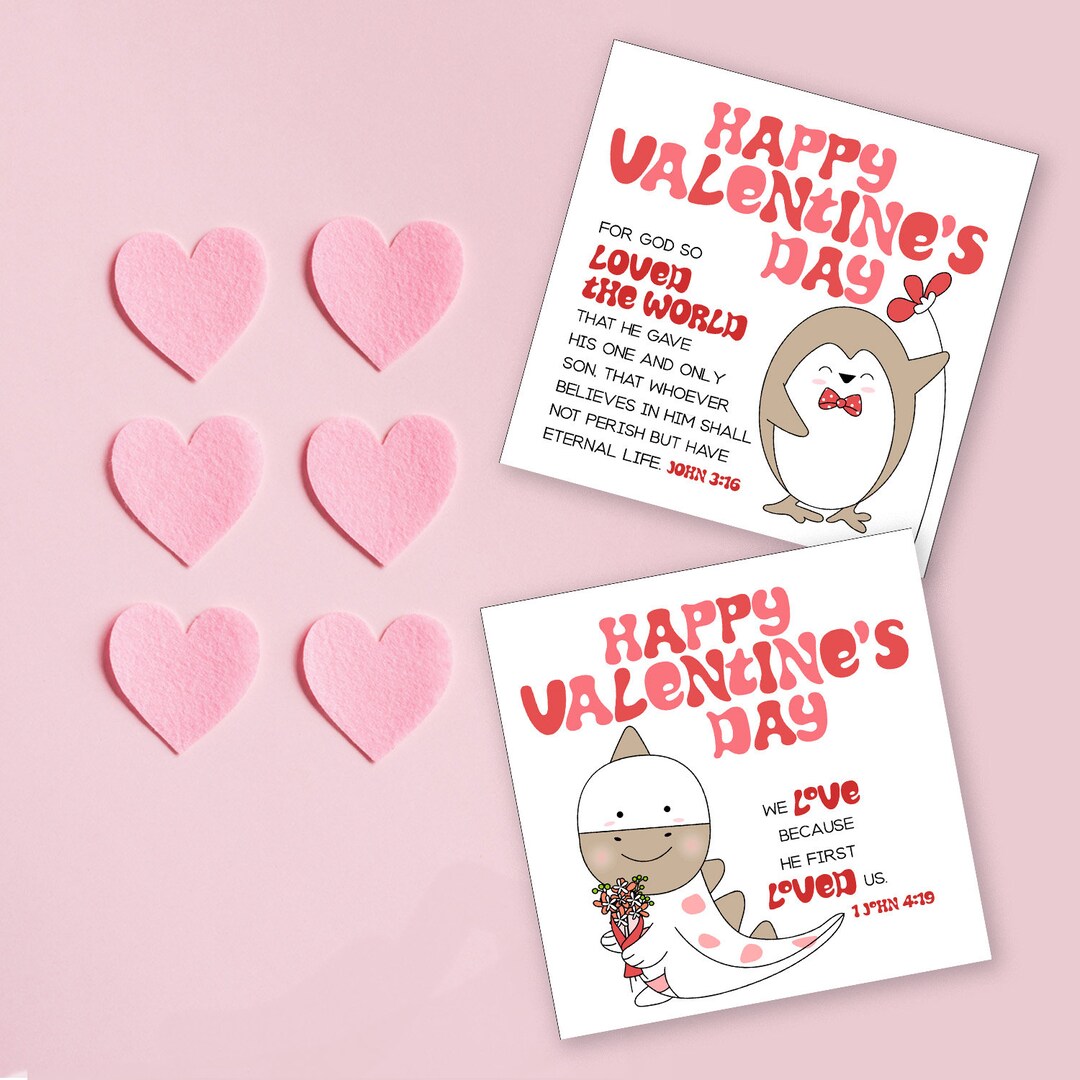 PRINTABLE Bible Verse Valentine cute Animals Christian Valentine God is ...