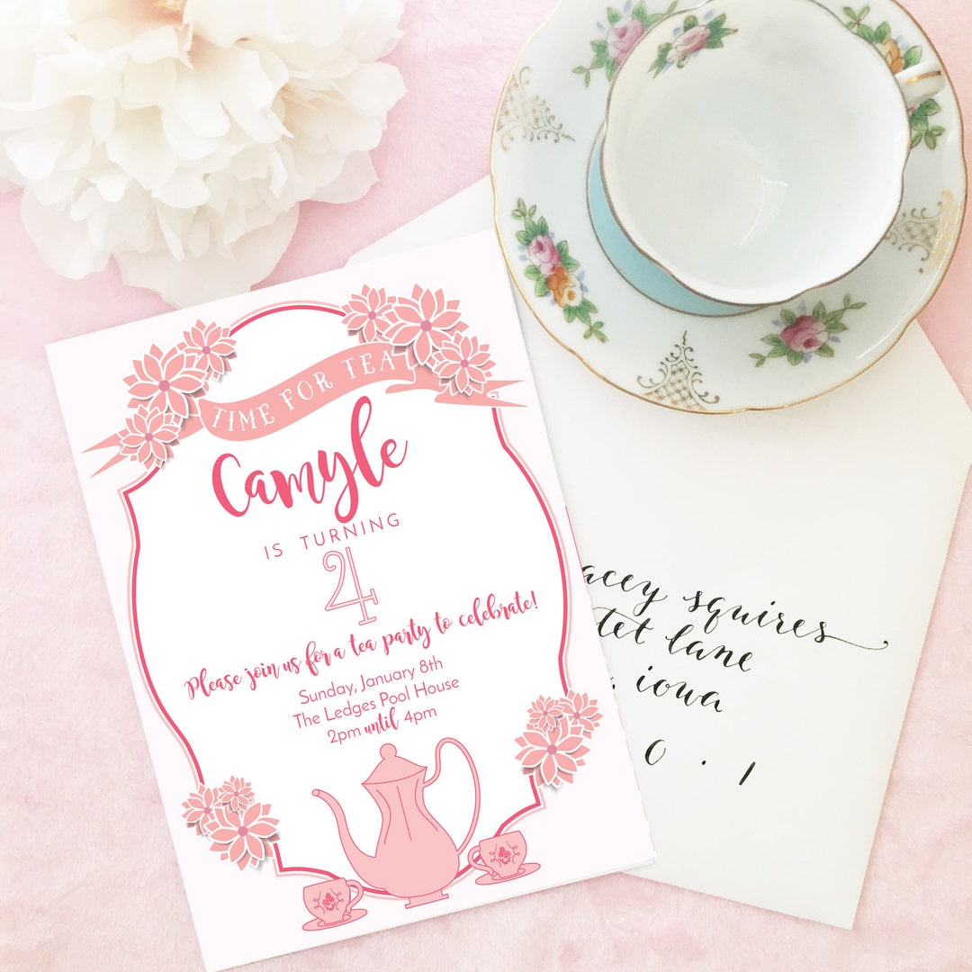 Time for Tea Birthday Party Tea Party Invitation Floral - Etsy