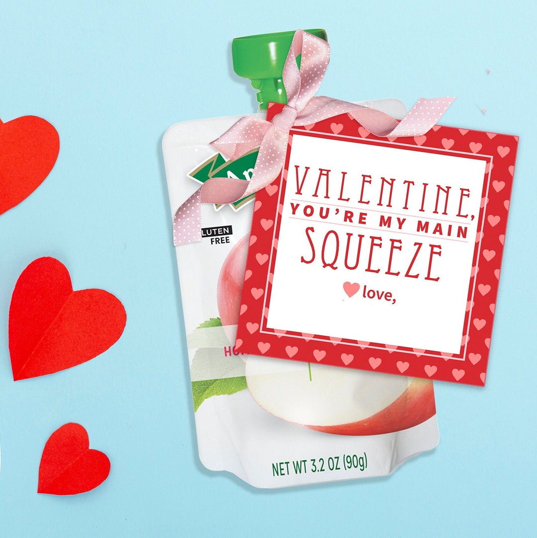PRINTABLE Applesauce Valentine • You're My Main Squeeze Valentine ...
