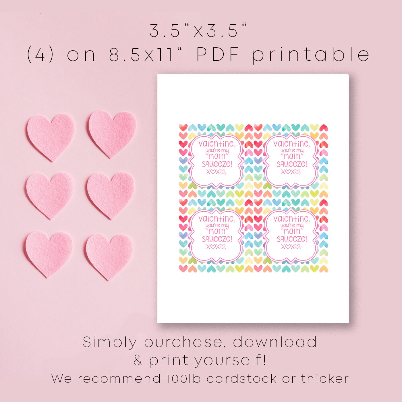 PRINTABLE Applesauce Valentine You're My Main Squeeze Valentine ...