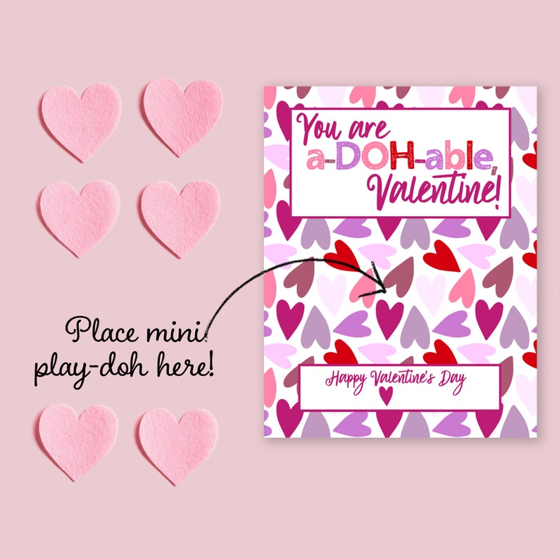 PRINTABLE DIY Valentine Play Doh Gift Tag A-doh-able Valentine Card for ...