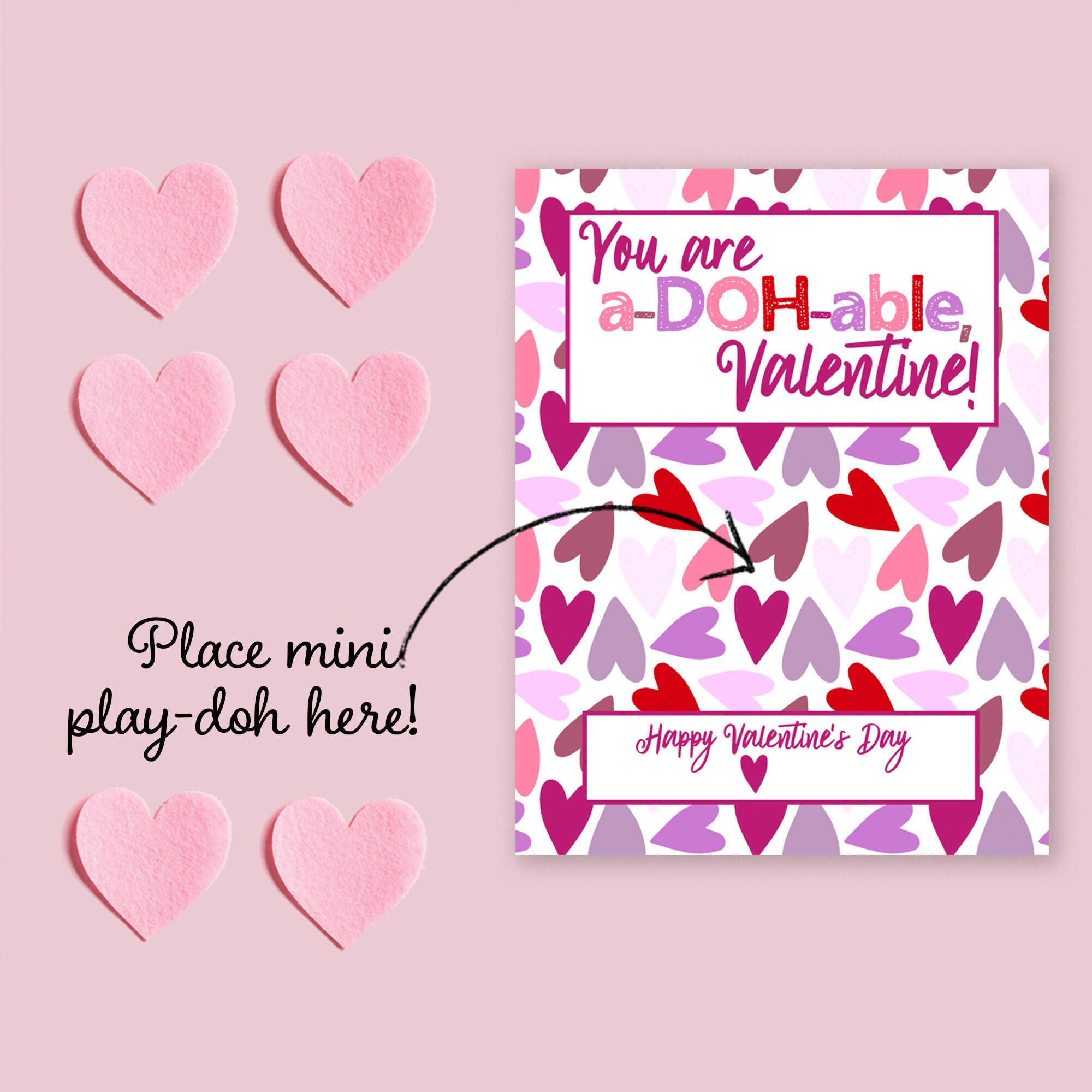 PRINTABLE DIY Valentine Play Doh Gift Tag A-doh-able Valentine Card for ...