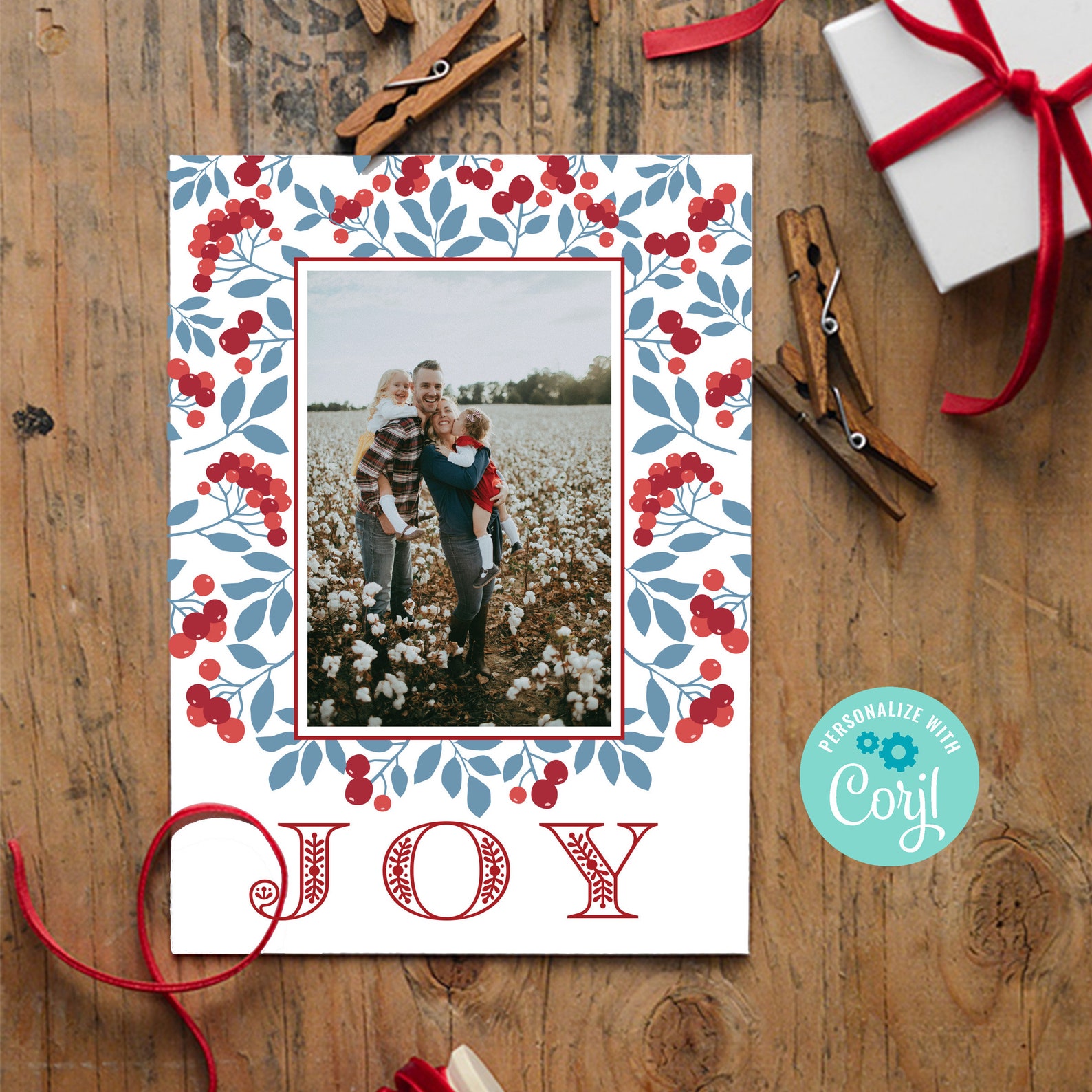 EDITABLE Christmas Photo Card • Digital Holiday Card • Edit Yourself ...