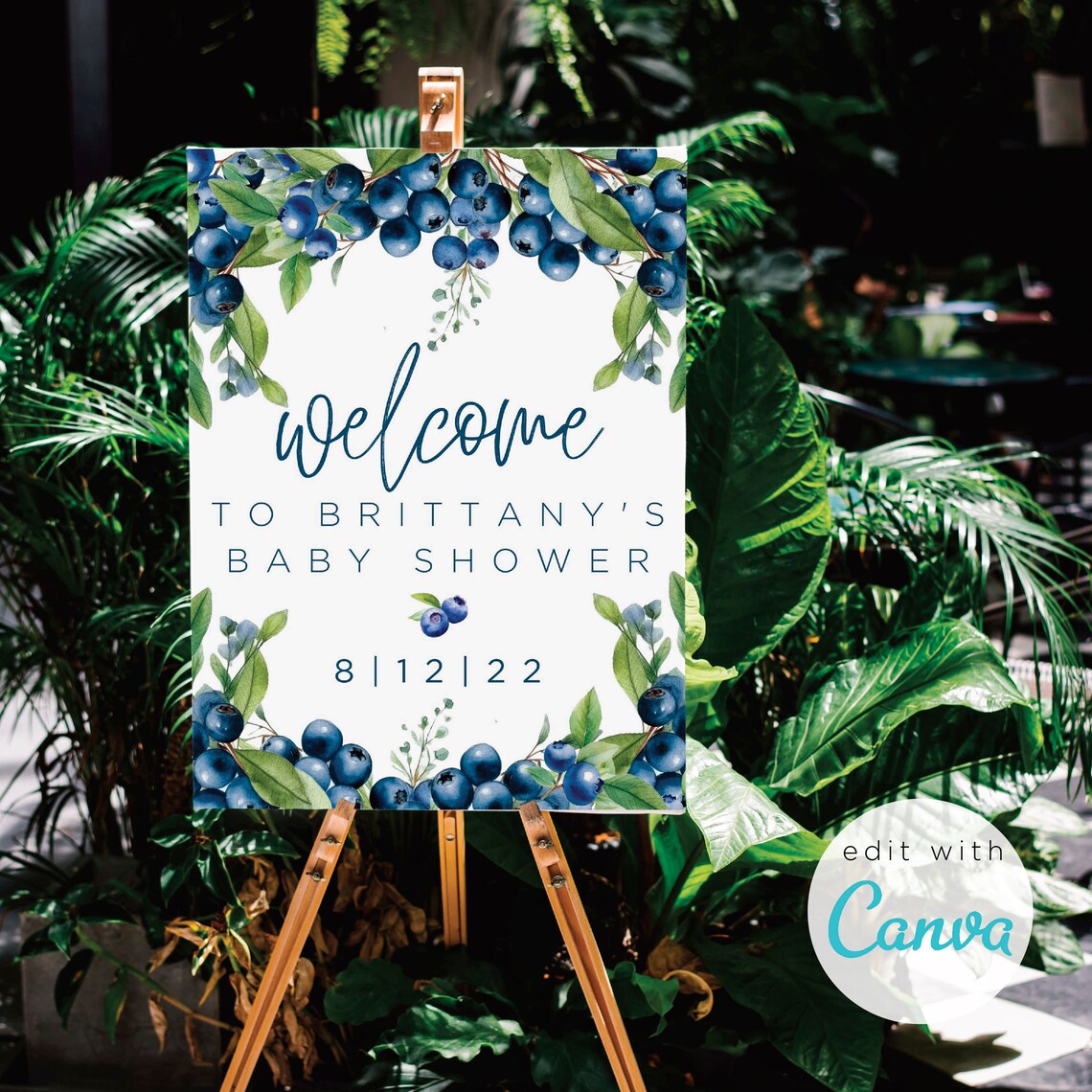 Blueberry Welcome Poster for Baby Shower or Berry Theme Party ...