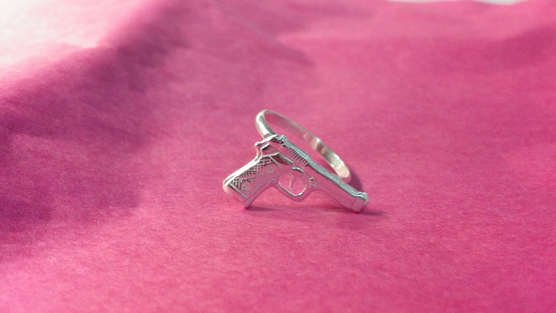 Little Automatic Hand Gun Ring - Etsy