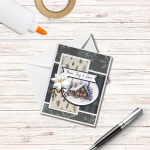 Christmas Cardmaking Kit, Christmas Cabins, October Kit, Comes With ...