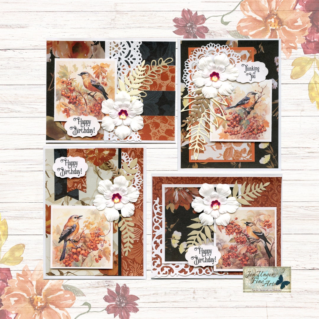 September Card Kit, Autumn Birds and Berries, Comes With Multiple ...