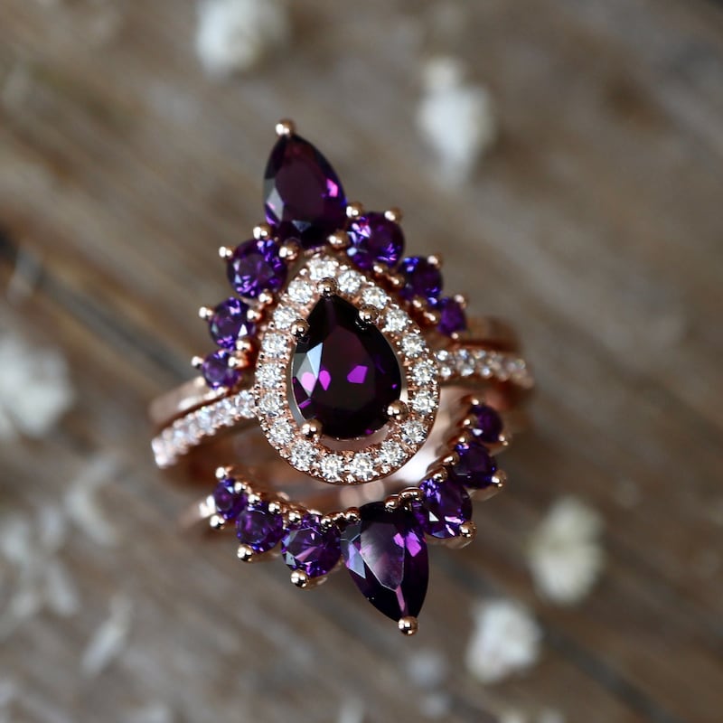 Purple Wedding Ring - Etsy