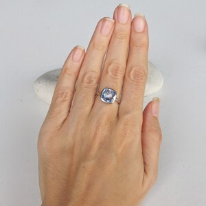 Classic Blue Ring- Square Blue Ring-december Birthstone Ring-stackable ...