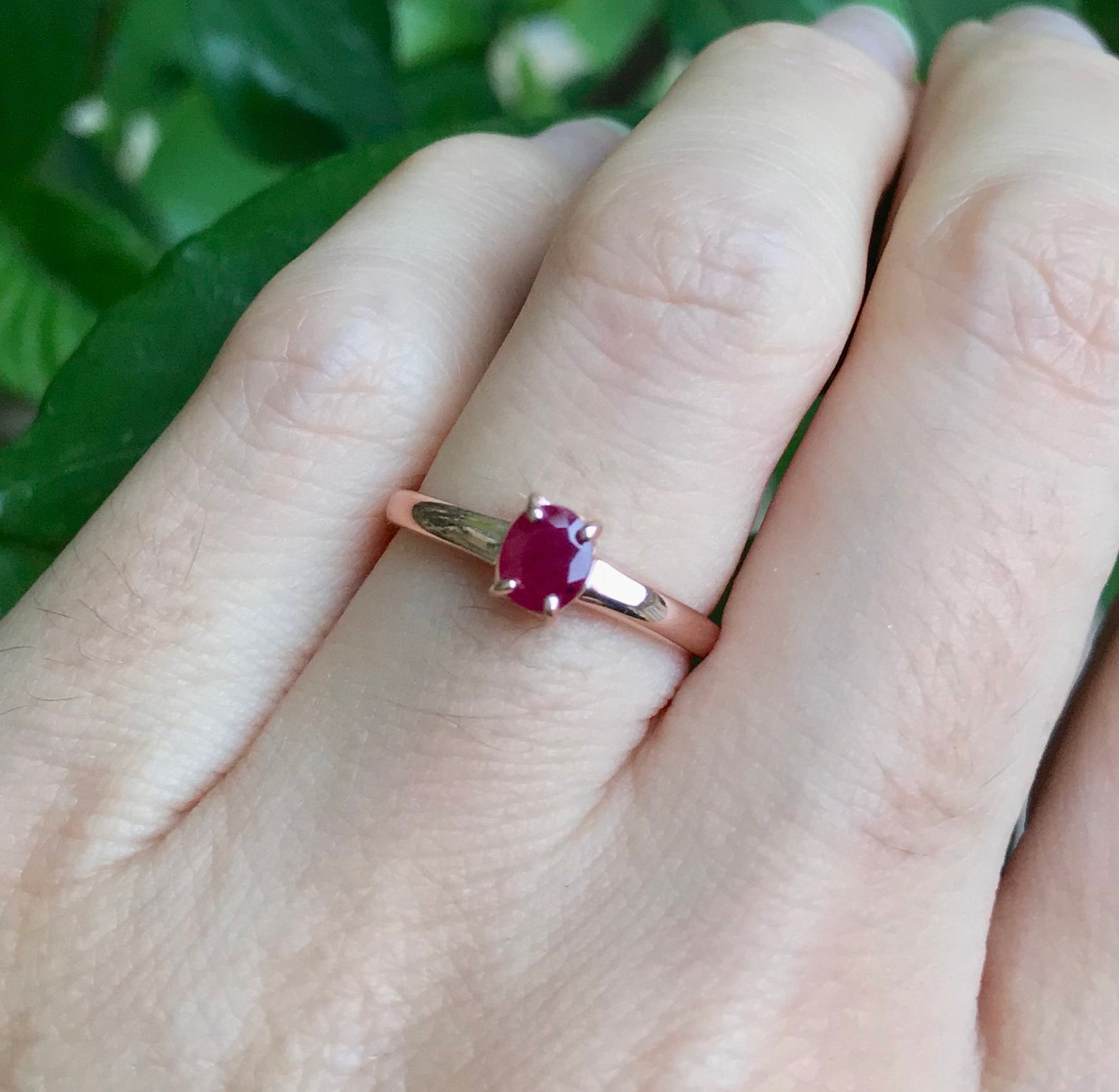 Dainty Ruby Promise Ring Rose Gold Promise Ring Small | Etsy