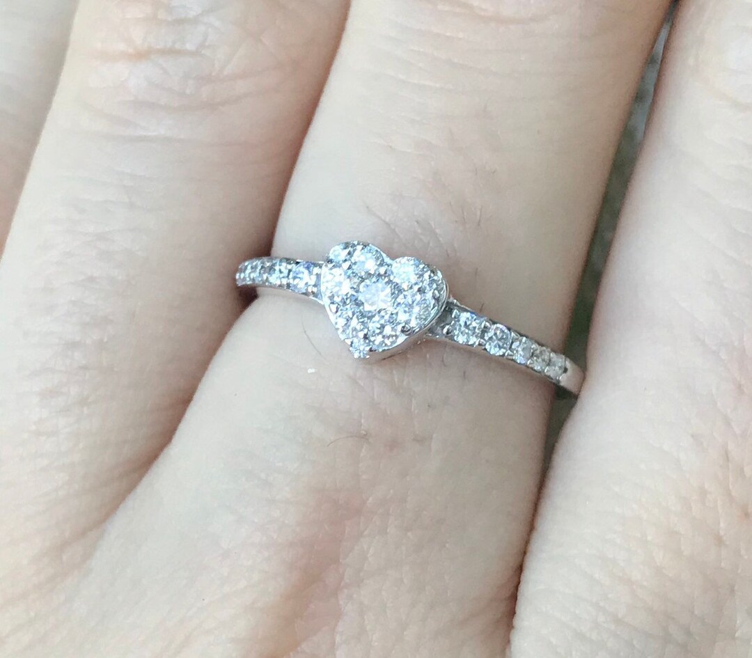 Heart Diamond Promise Ring-valentine's Day Gift for Her Wife Girlfriend ...